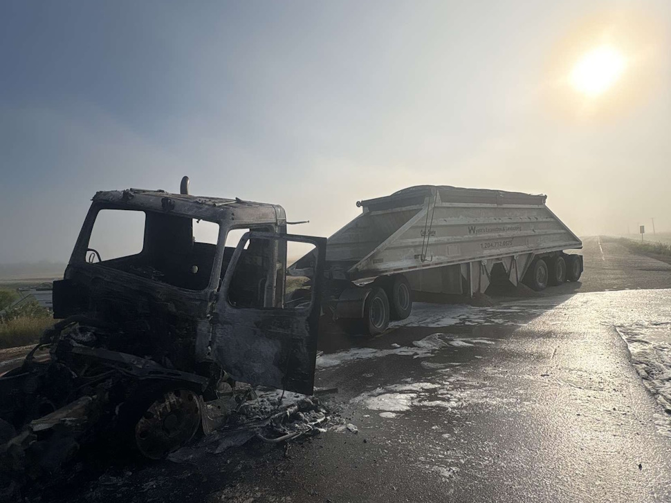 Semi bursts into flames after striking train near Dufrost ...