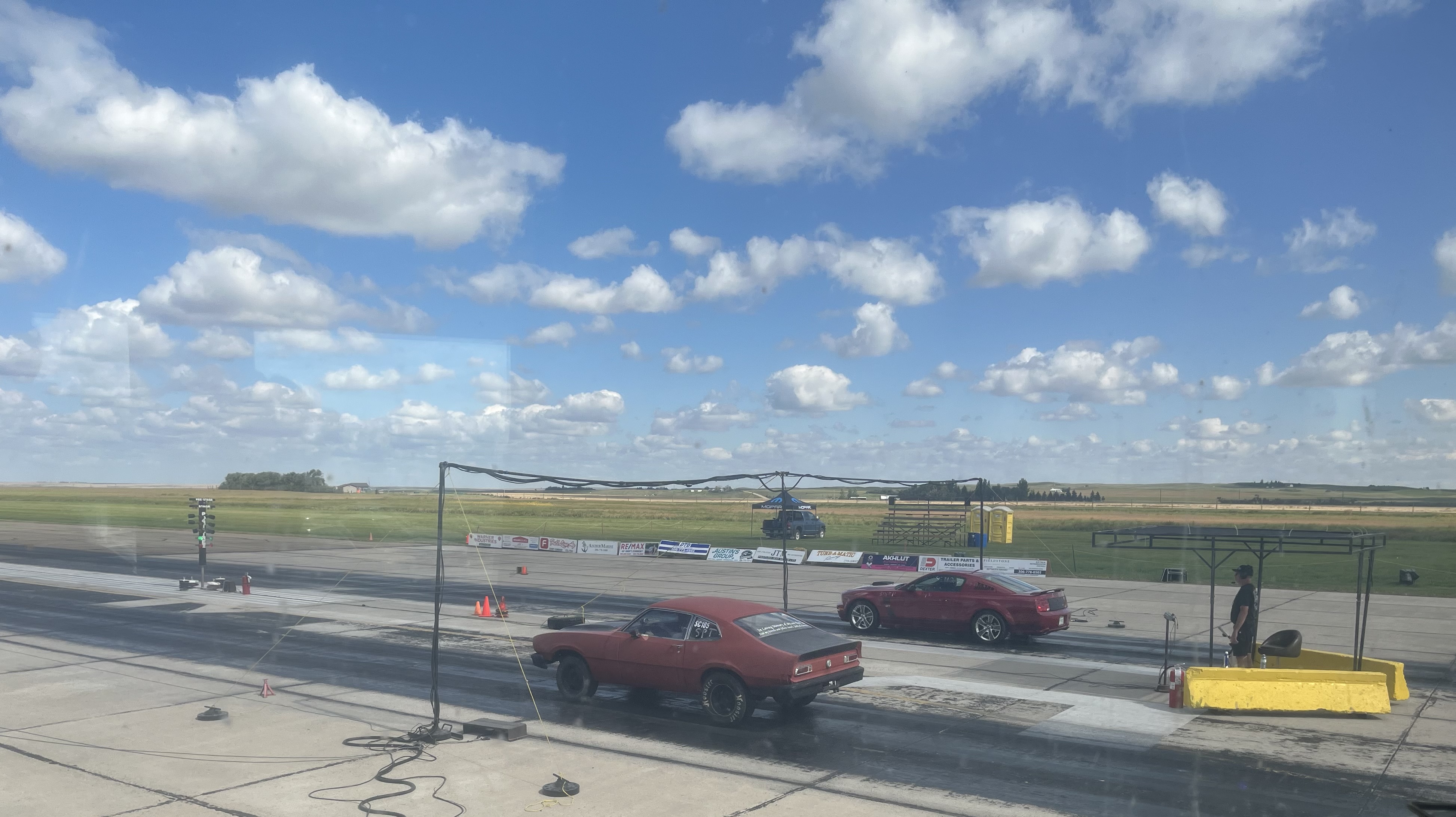 Drag racers dialed in at the airport over the weekend ...