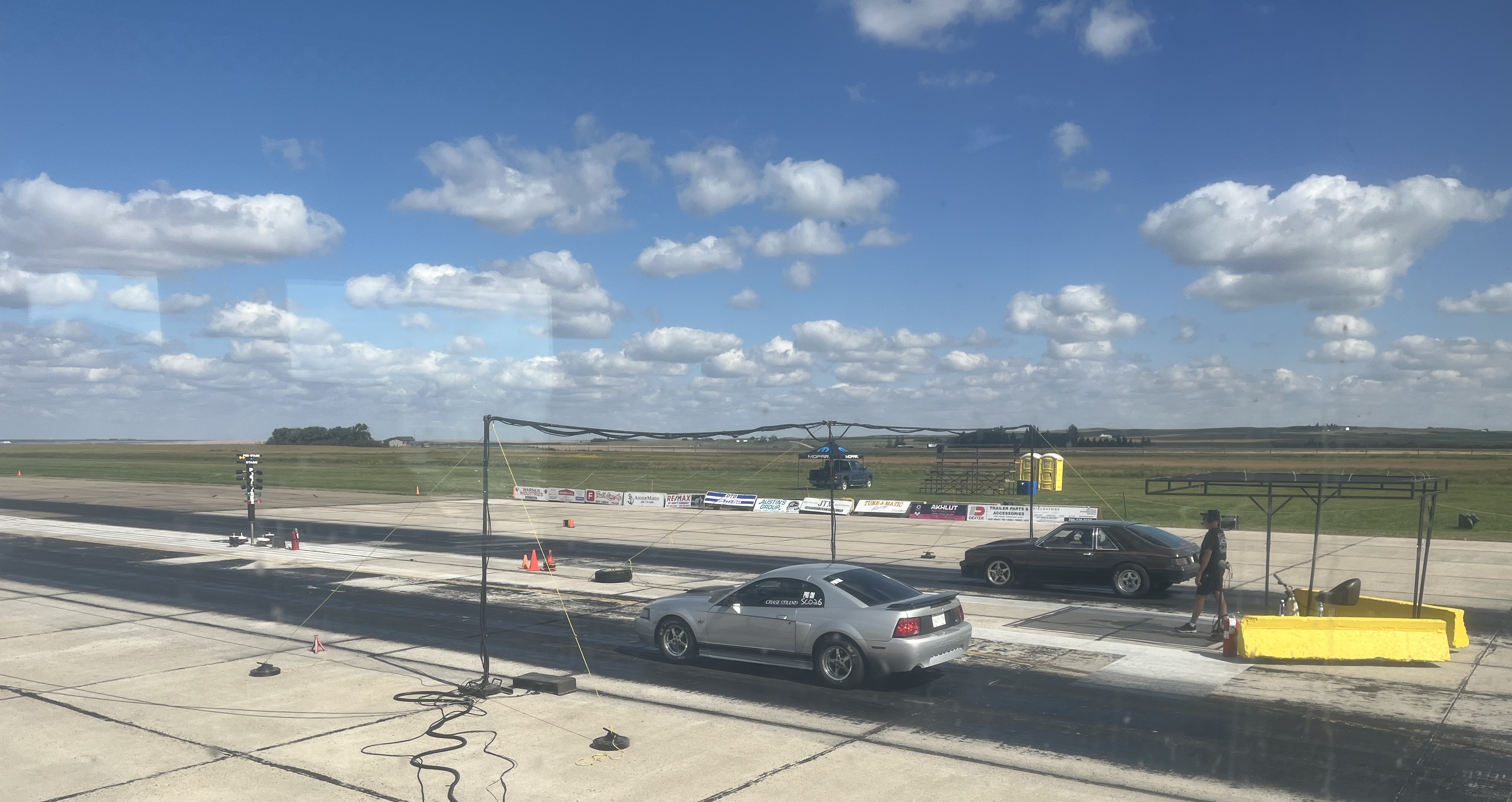Drag racers dialed in at the airport over the weekend ...
