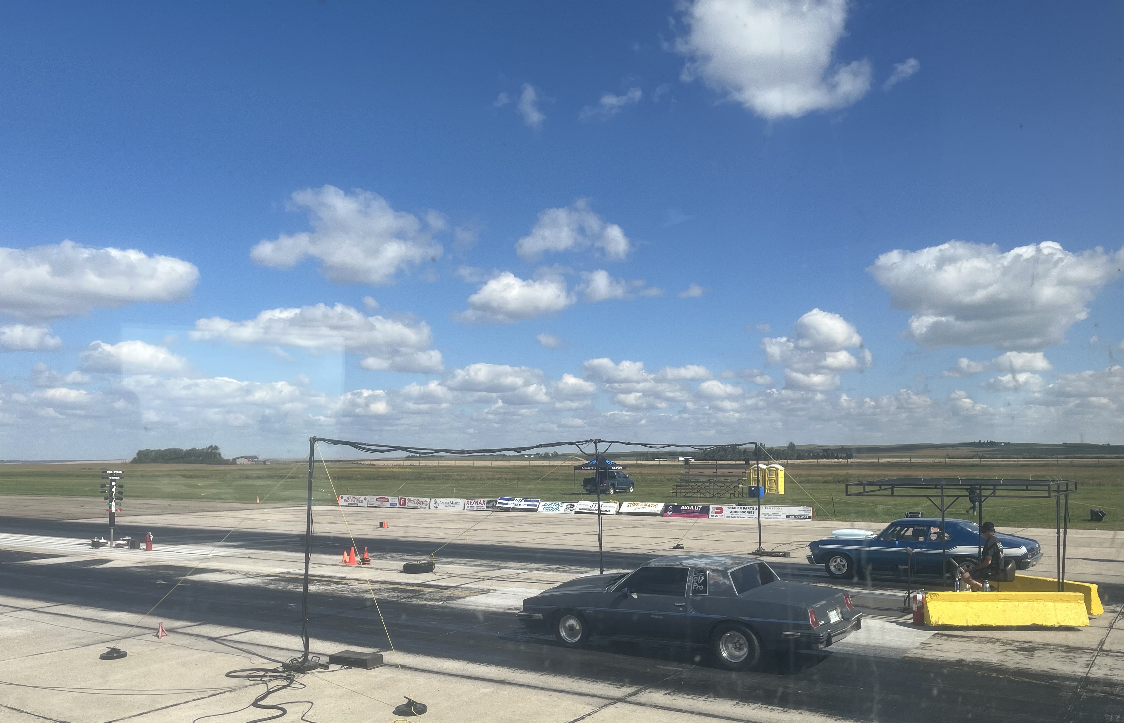 Drag racers dialed in at the airport over the weekend ...
