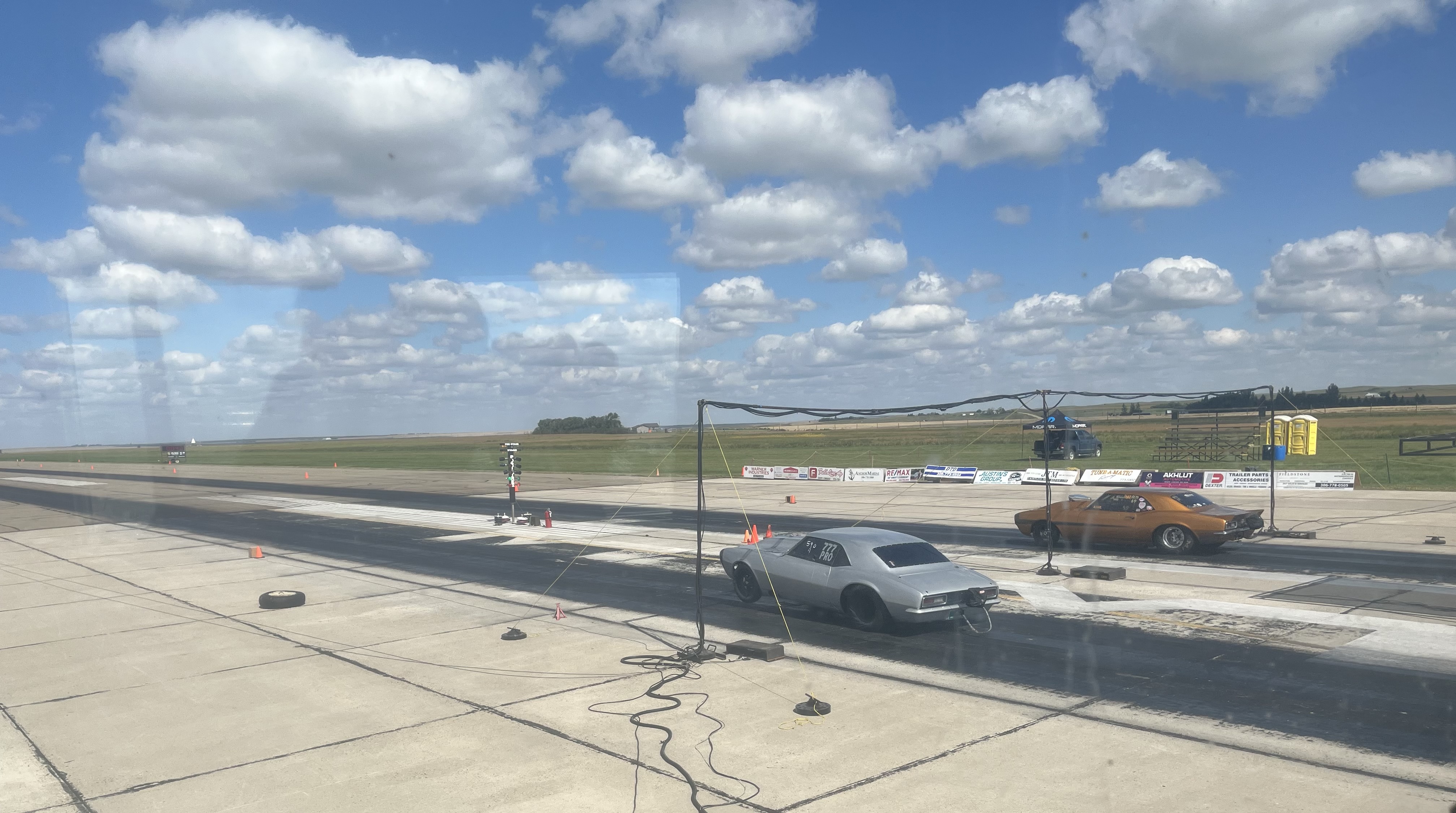 Drag racers dialed in at the airport over the weekend ...