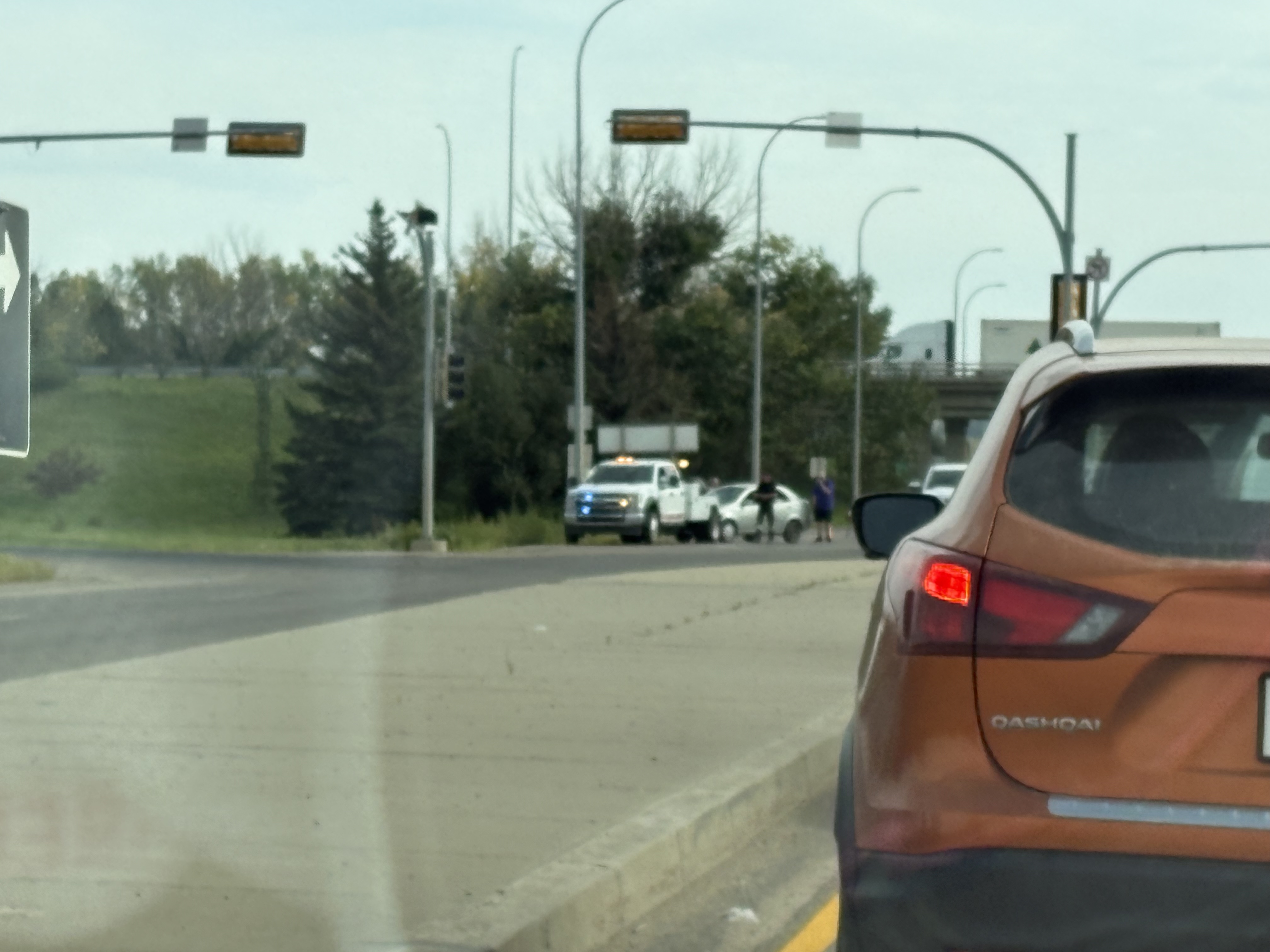Traffic down to one lane at Swift Current highway overpass ...