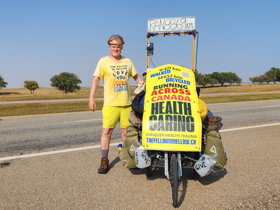The Fellow in Yellow marks third journey across Canada - StrathmoreNow ...