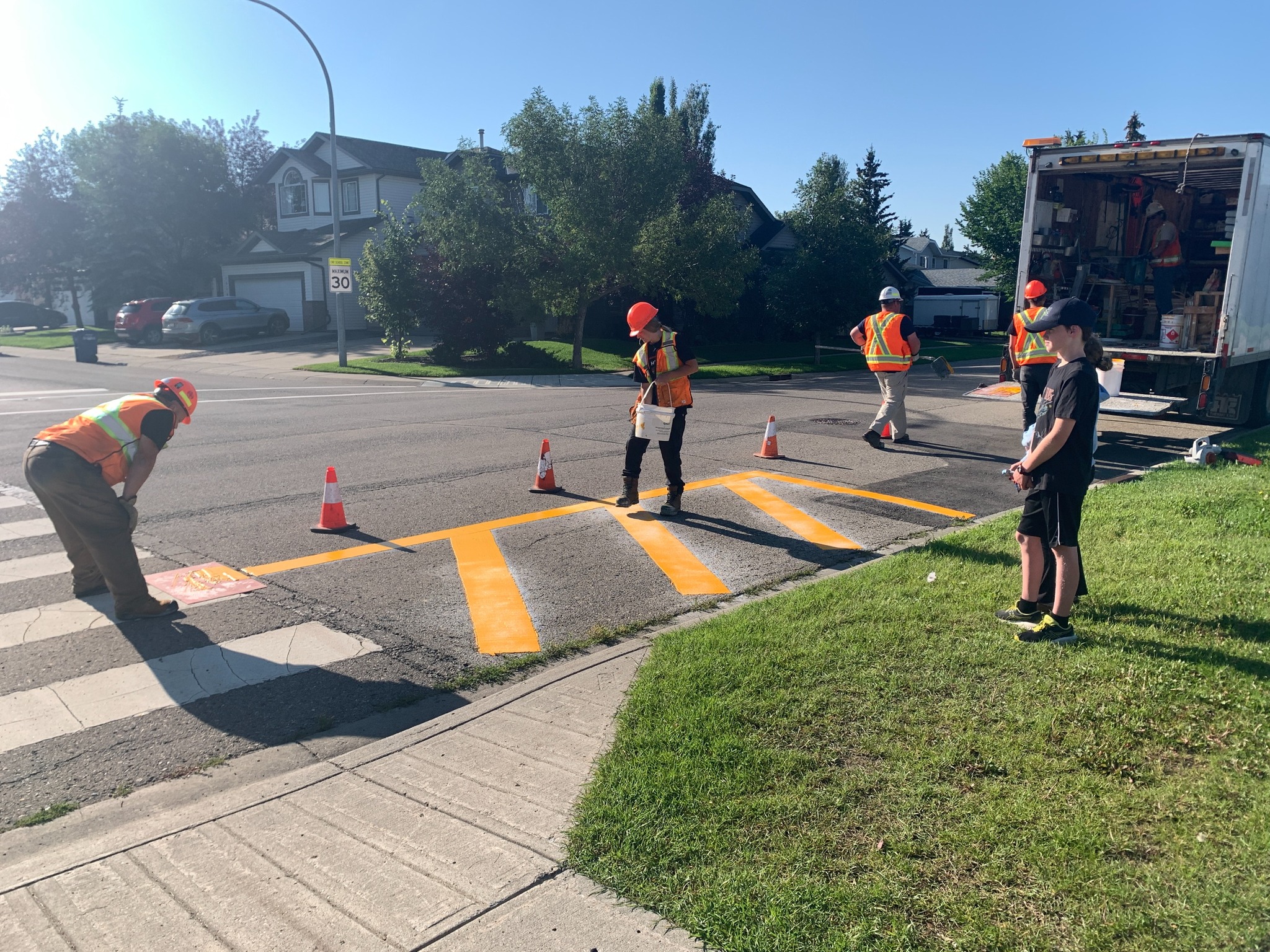 New yellow hatch markings at Airdrie schools came from Grade 6 student ...