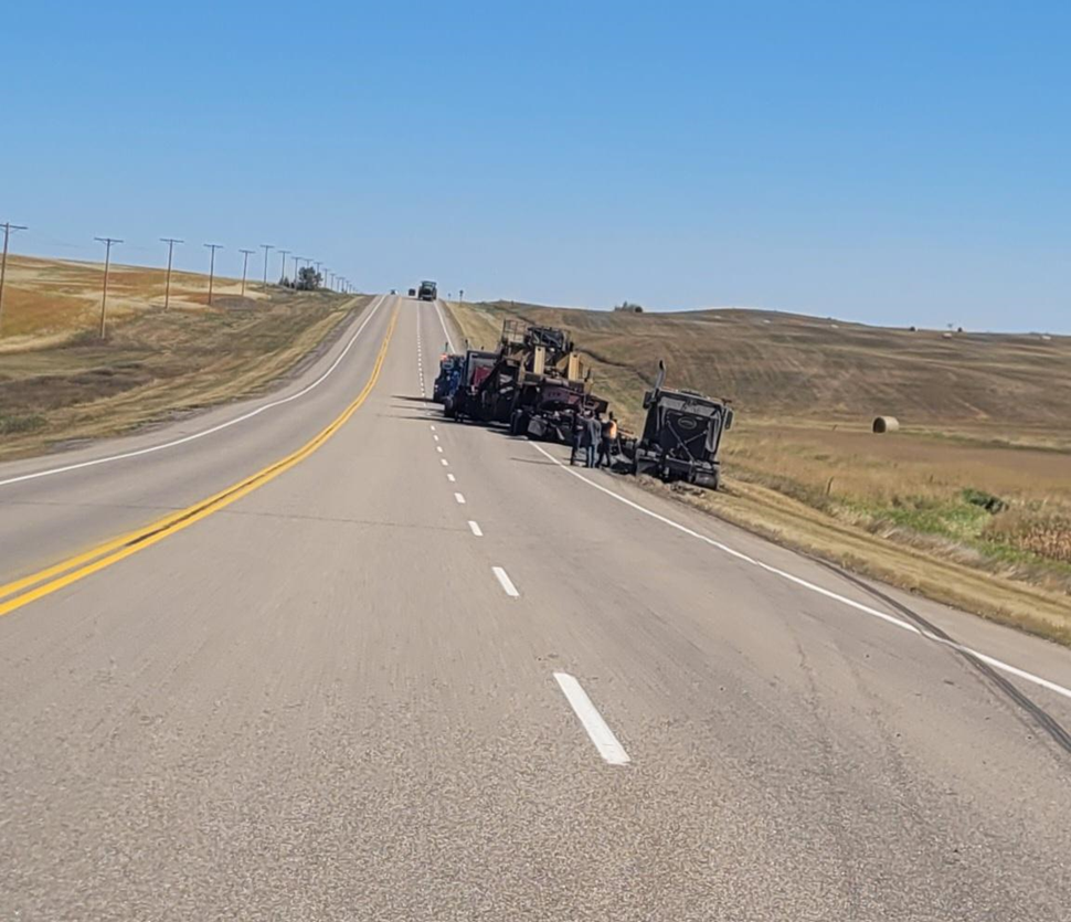 Highway 7 cleared after semi hauling excavator hits ditch - WestCentralOnline: West Central ...