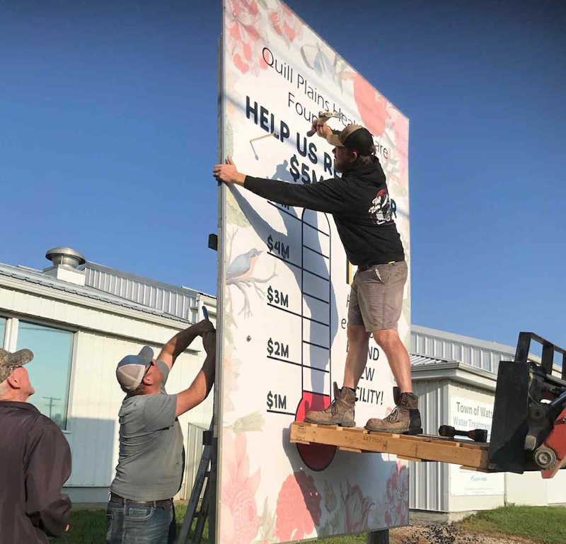 New fundraising thermometers go up in Watson as Quill Plains Health ...