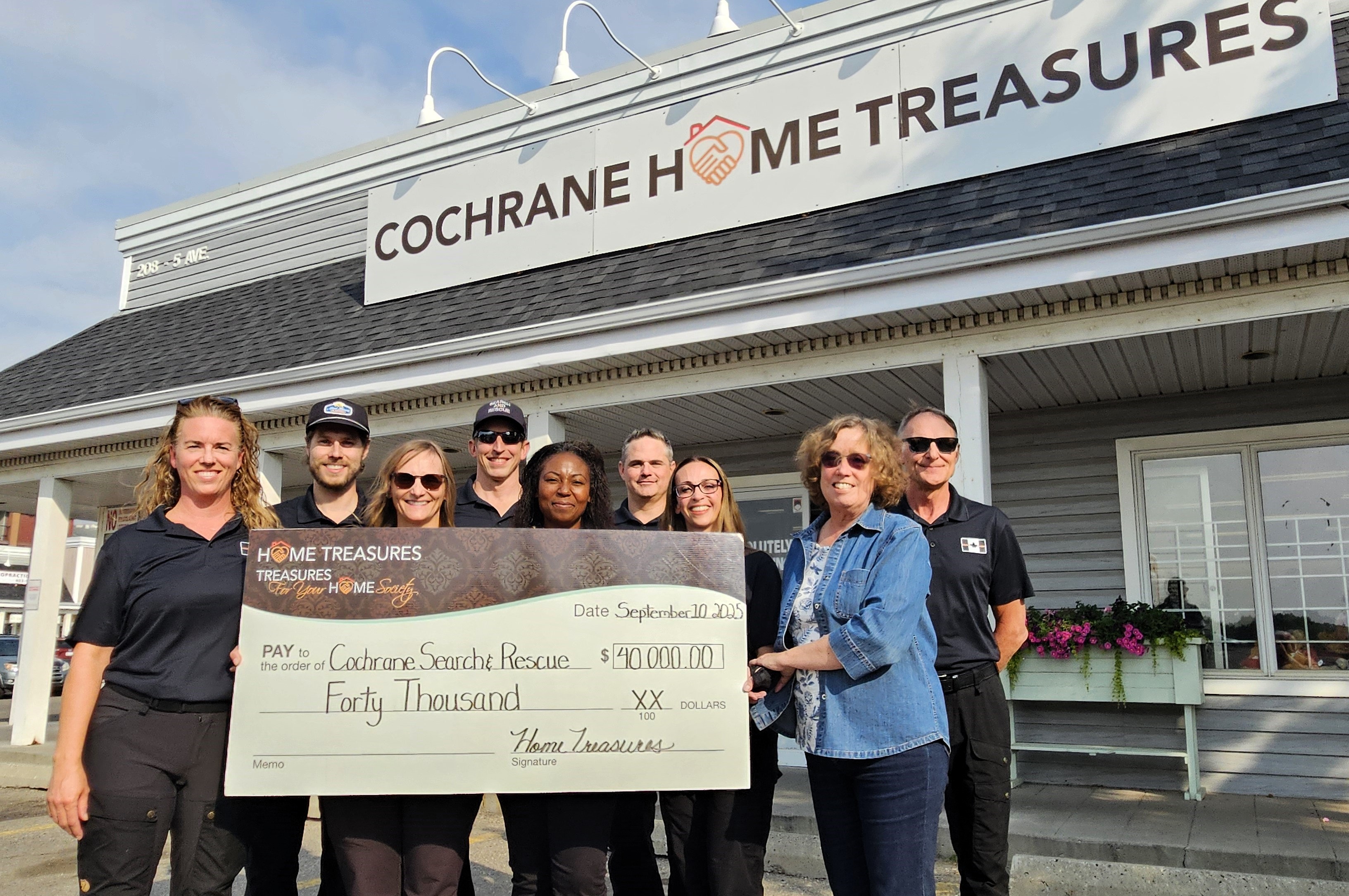 Cochrane SAR reaches fundraising goal with Home Treasures donation ...