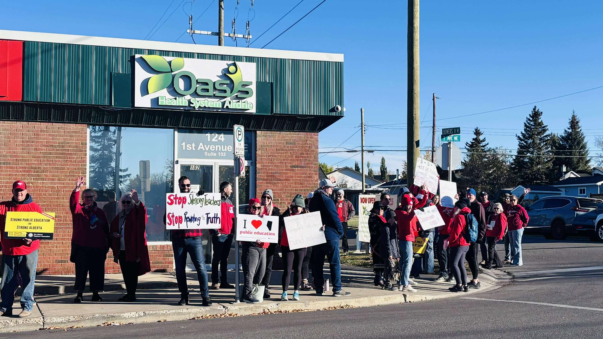 Rally outside Airdrie MLA’s office backs teachers as strike enters ...