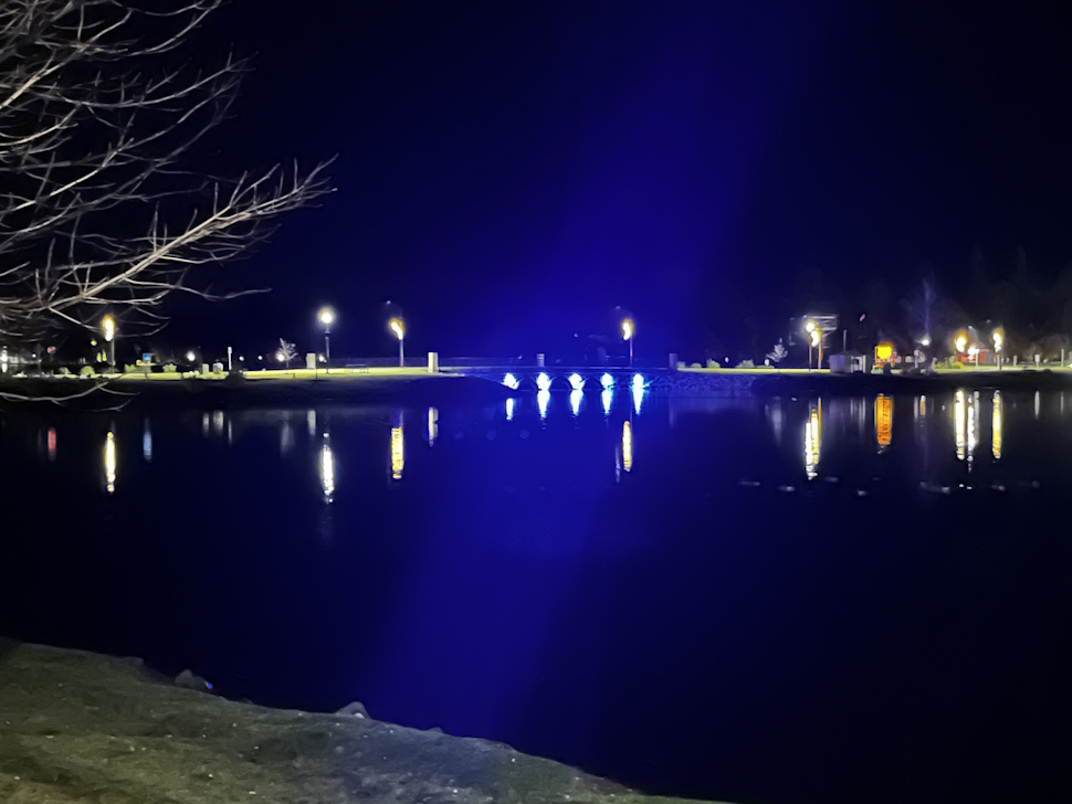 Island Park Causeway glows blue for 'Canada's Team' - PortageOnline.com ...