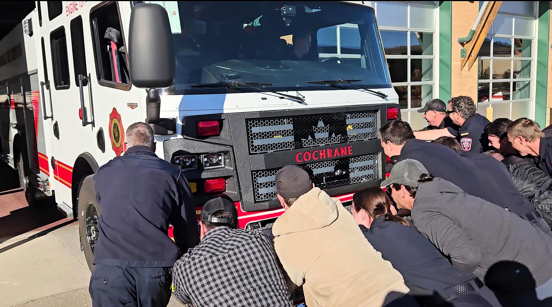 Cochrane firefighters honour tradition with "push-in" of new pumper ...
