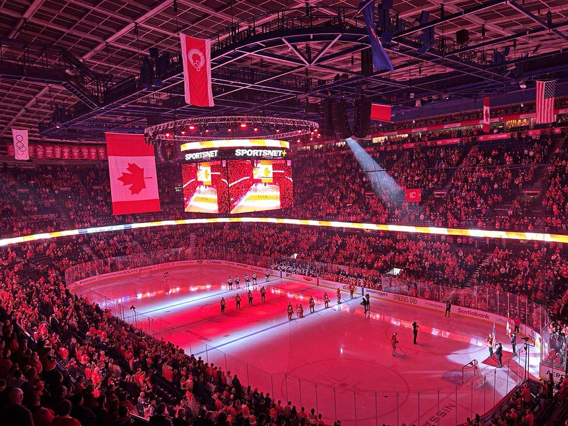 Celebrities filming in Alberta take in Calgary Flames game ...