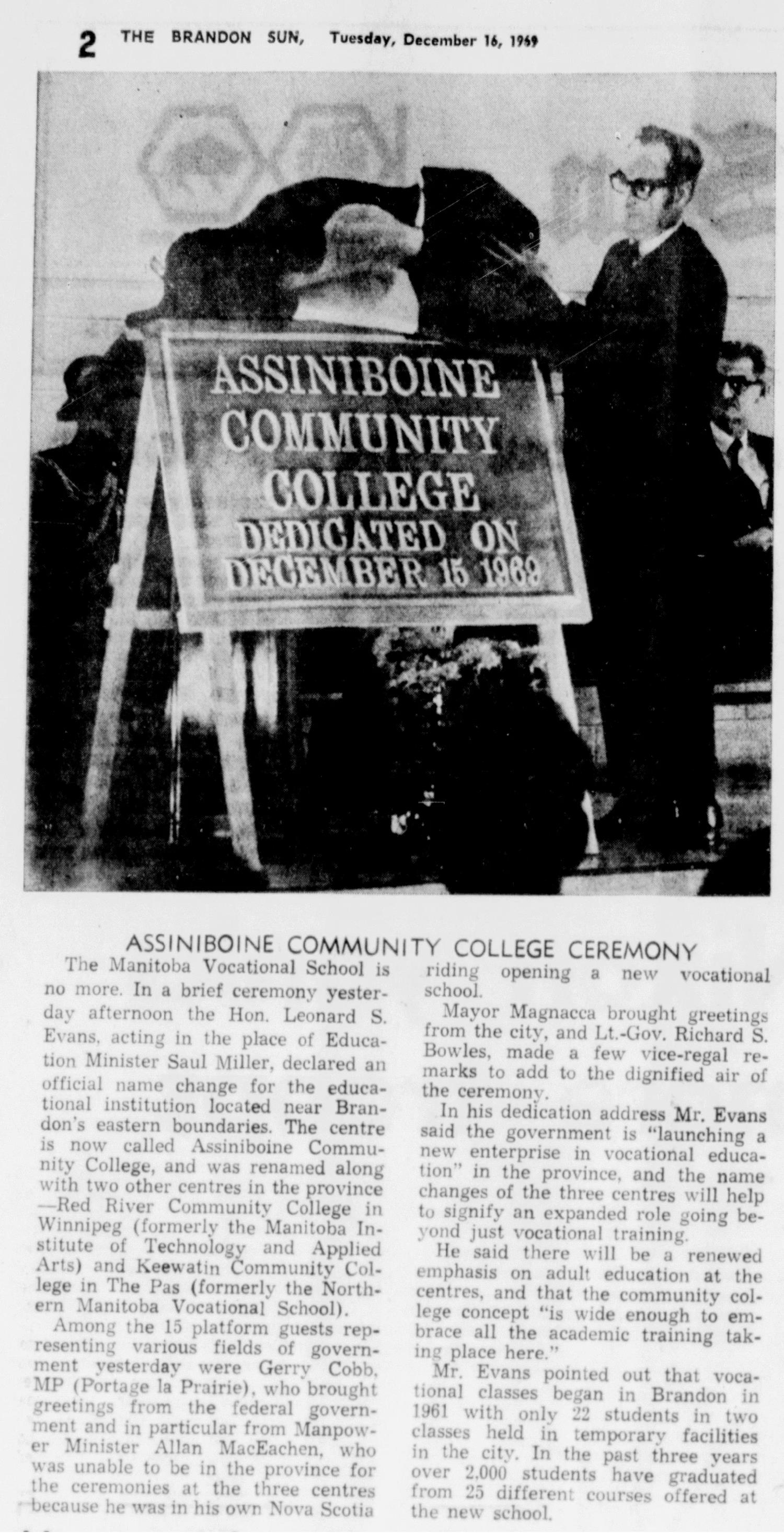 A glimpse into the past: Assiniboine College launches 65th with 1966 ...