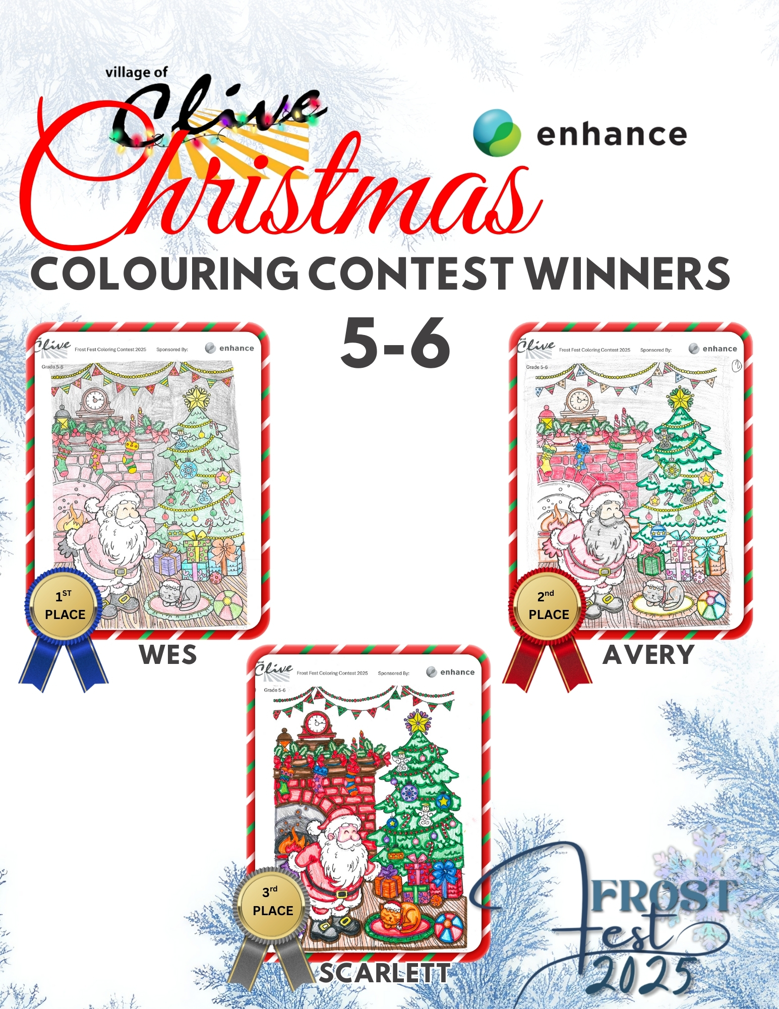 Clive reveals winners of Christmas colouring contest ...