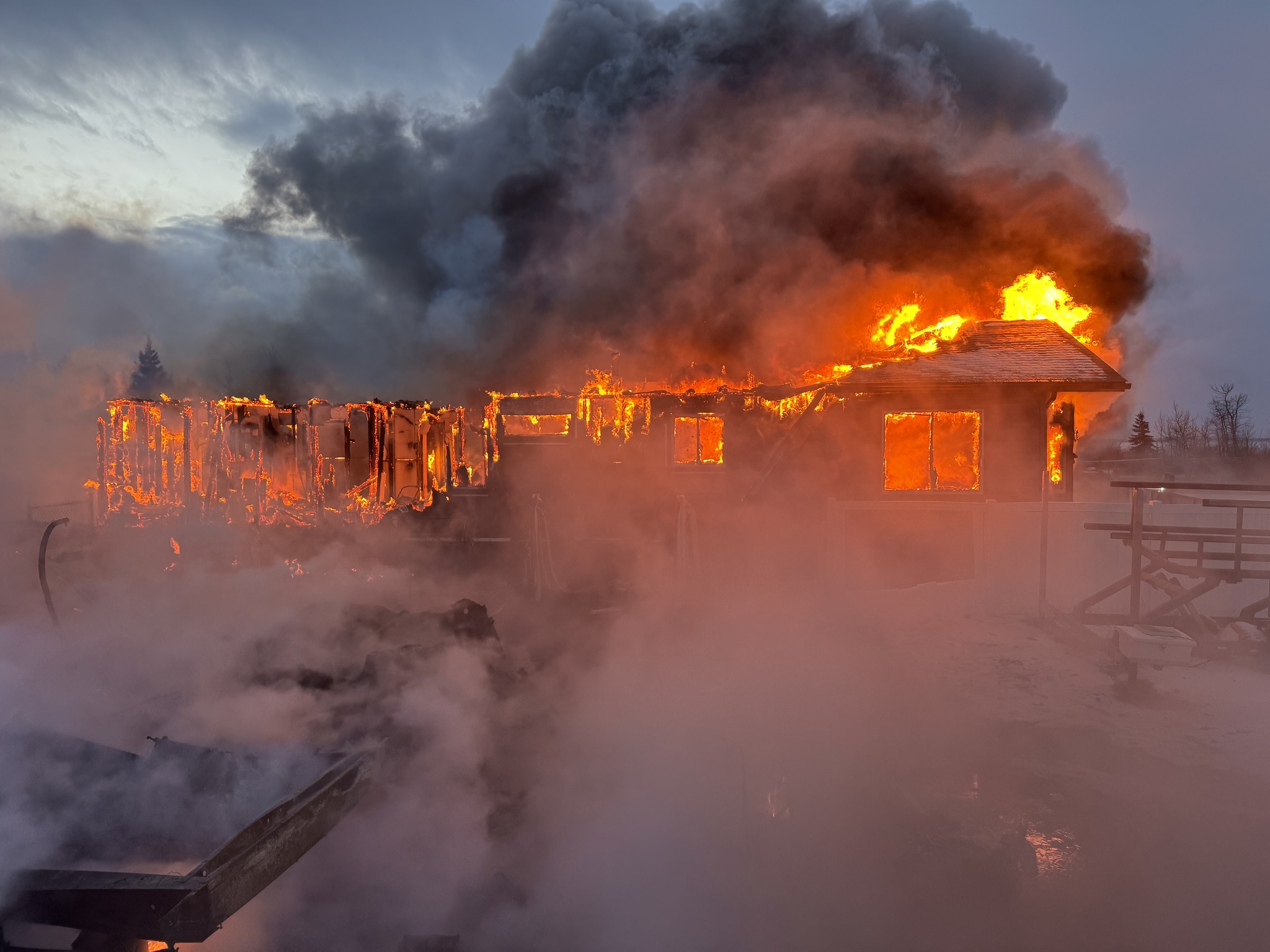 Firefighters battle blaze near Gull Lake in extreme cold ...