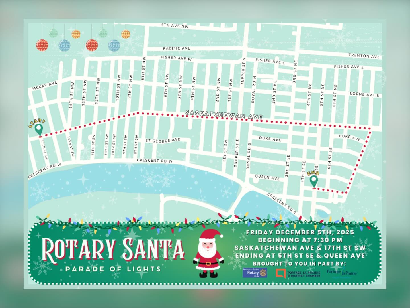 ROUTE MAP: Santa Parade of Lights rolls through Portage Friday ...