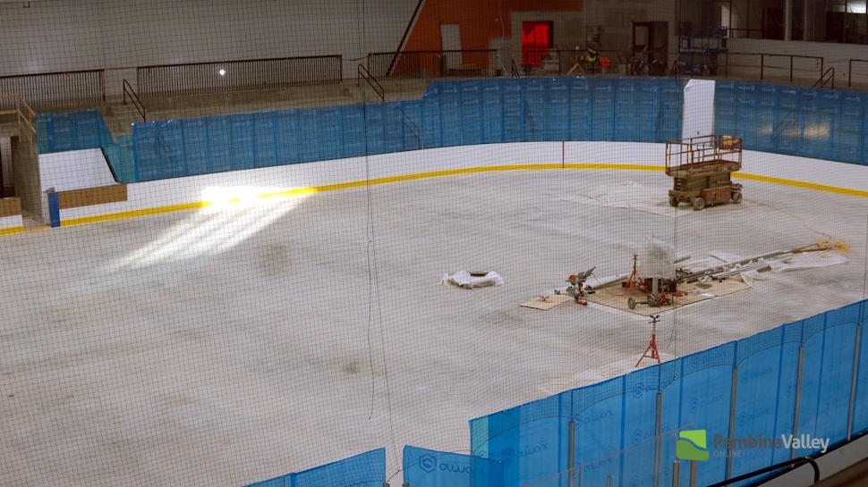 A window into the Centennial Arena renovation progress ...