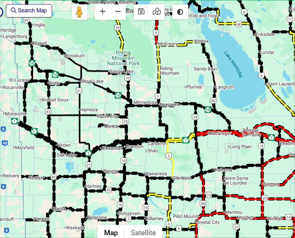 Poor road conditions close some highways in central Manitoba Friday ...