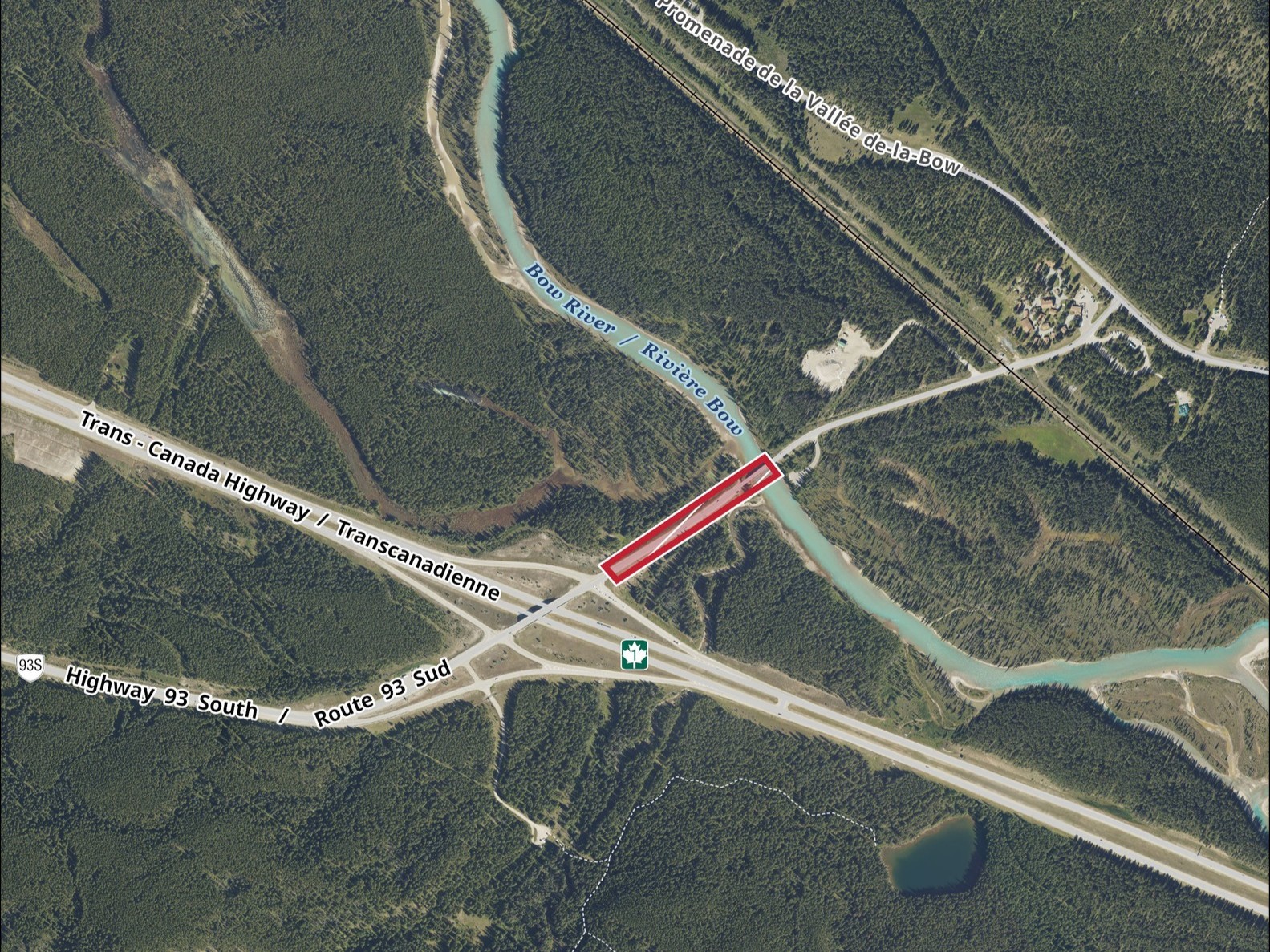 Castle Junction Bow River Bridge closed due to weather damage, access ...