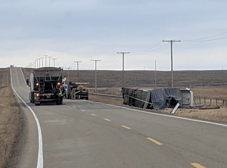 Cleanup underway after semi crashes on Highway 4 near Val Marie ...
