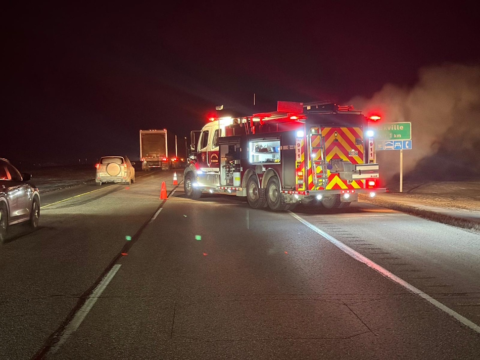 UPDATE: Semi erupts in flames near Oakville Thursday evening ...