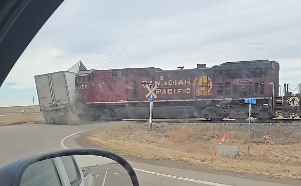 Video shows train collide with semi truck near Taber - HighRiverOnline ...