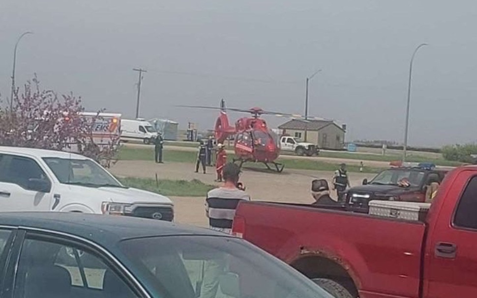 Vehicle crashes into Biggar Esso, STARS air ambulance responds ...