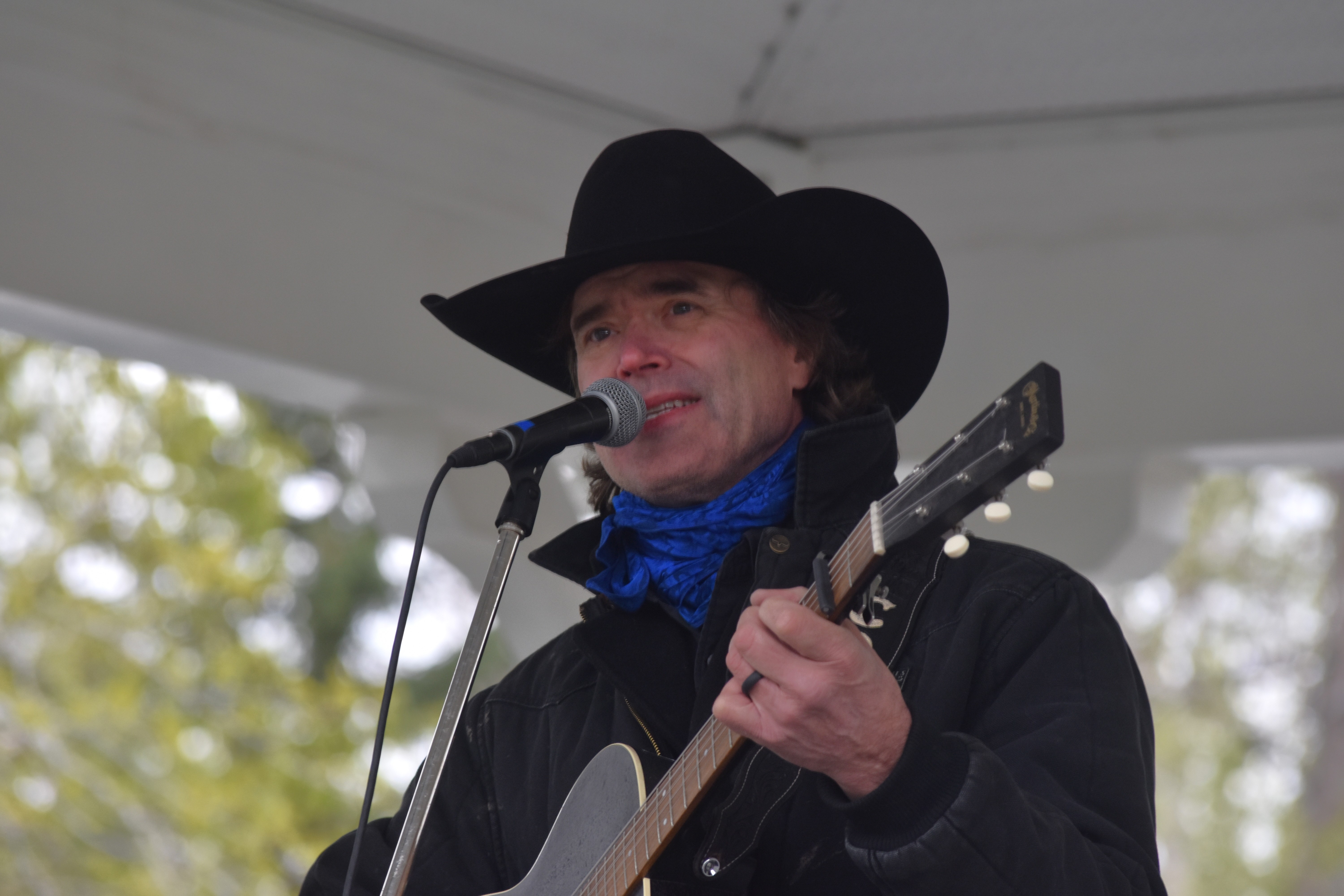 Corb Lund performs in High River for Water Not Coal campaign ...